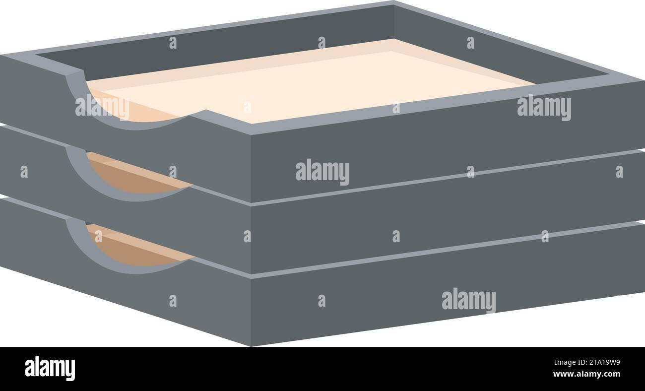 Document paper tray icon cartoon vector. Stand desktop. Stack basket ...