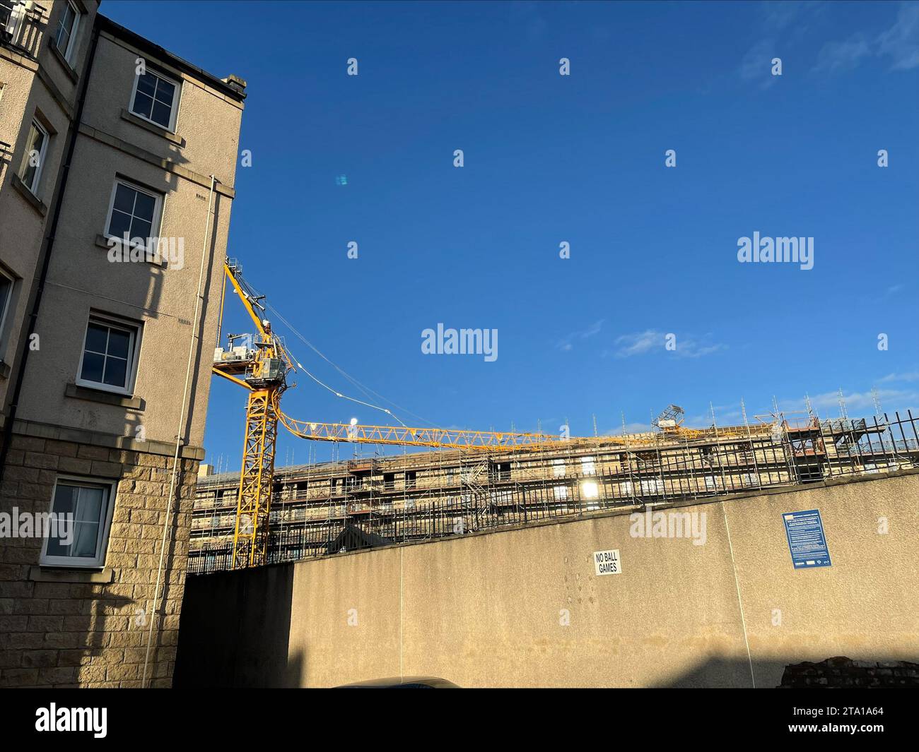The scene at Steads Place, Leith, Edinburgh, after a section of crane ...