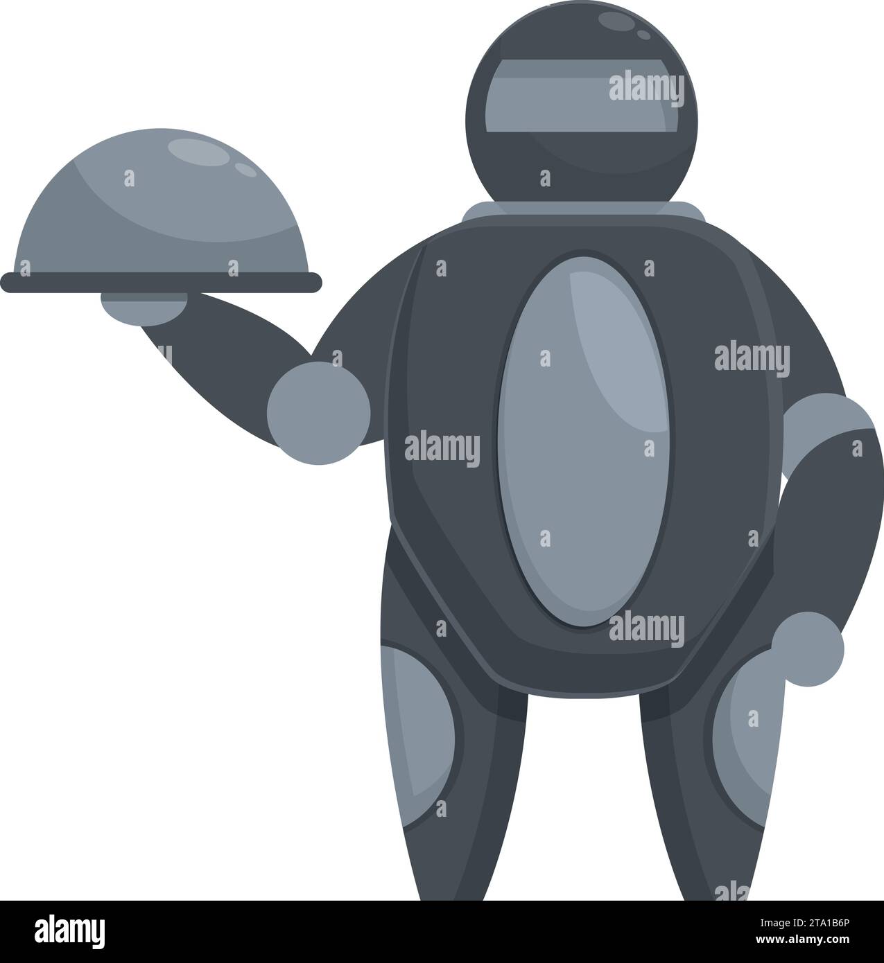 Technology robot waiter icon cartoon vector. Future room. Life chef ai ...