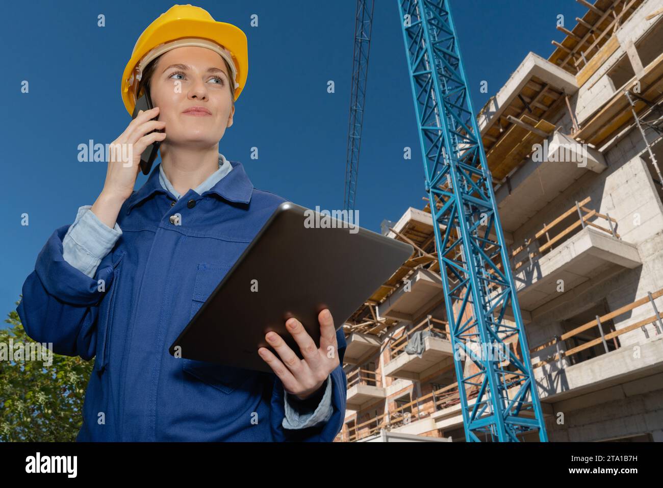 Foreman builder woman construction site hi-res stock photography and ...