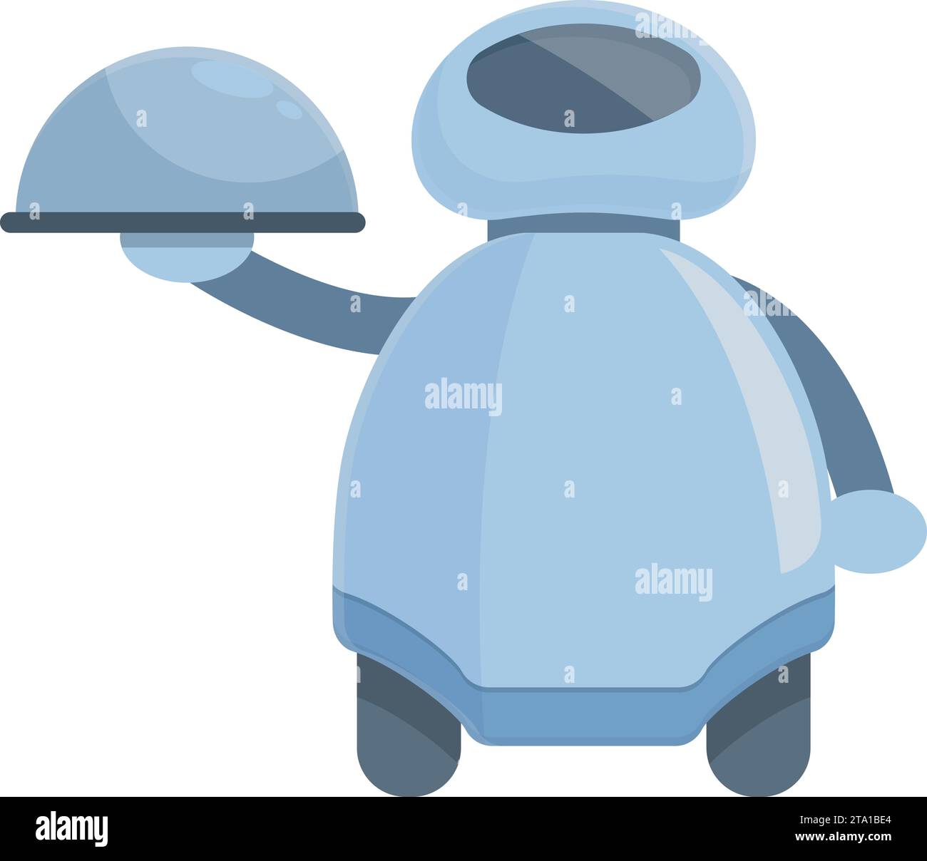 Smart robot waiter icon cartoon vector. Digital service. Mobile server ...