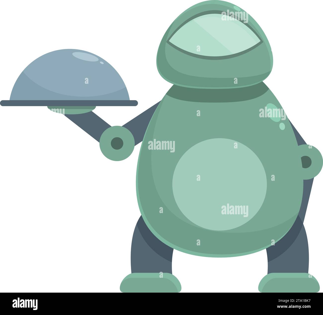 Green robot waiter icon cartoon vector. Digital office. Android mobile ...