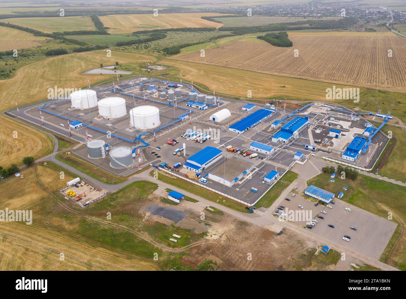 Aerial view top oil terminal hi-res stock photography and images - Alamy