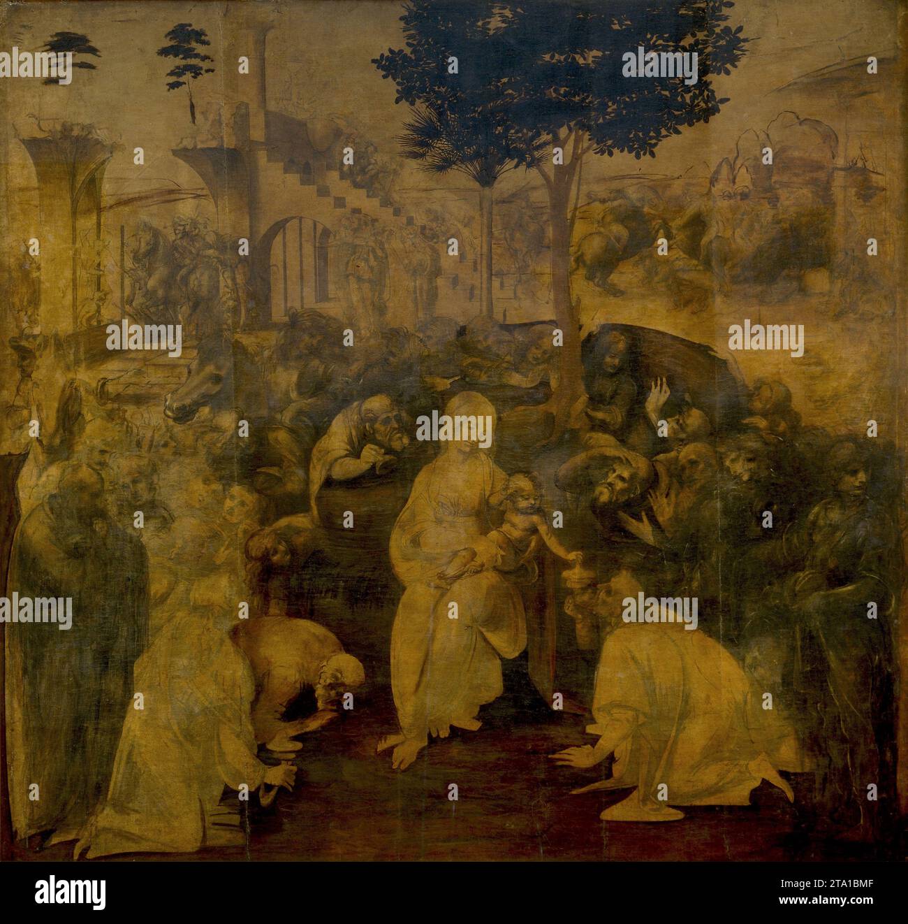 Adoration of the Magi - an unfinished early painting by the Italian ...