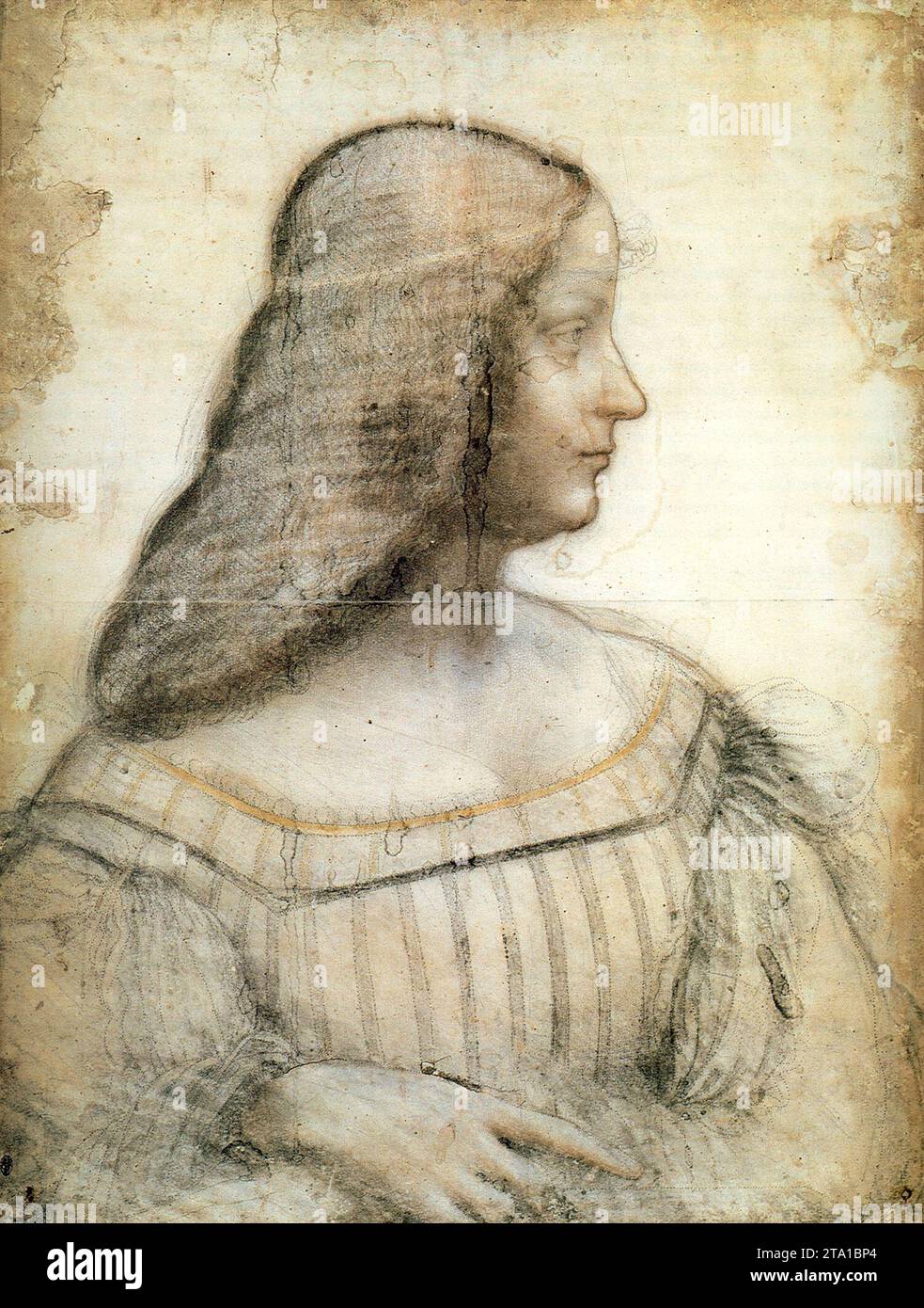 Leonardo da Vinci, Portrait of Isabella d'Este - c 1500 Stock Photo - Alamy