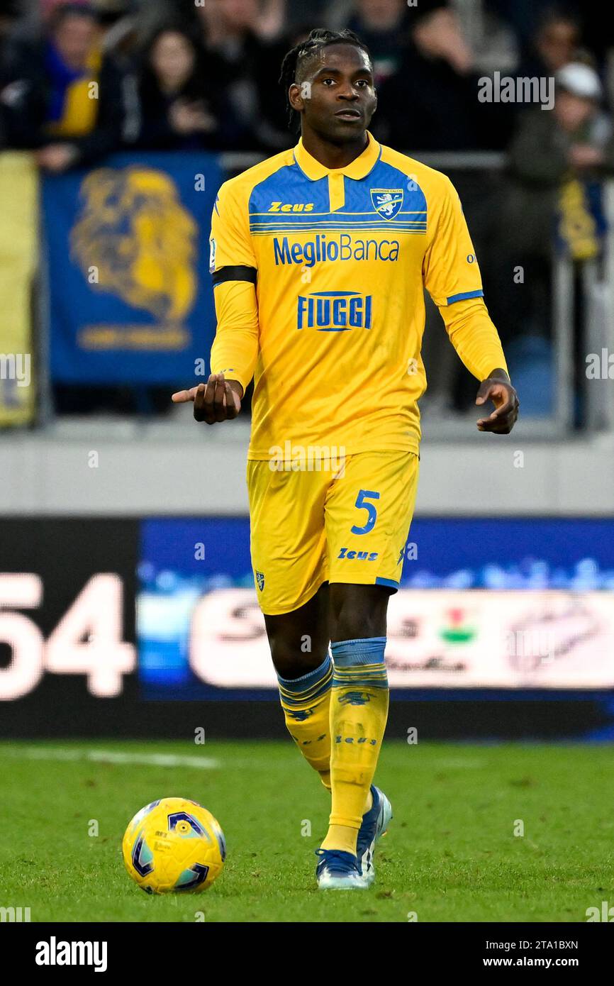 Caleb Okoli of Frosinone in action during the Serie A football match ...