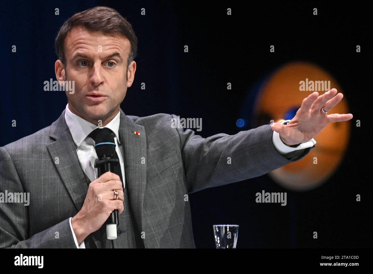 Nantes, France. 28th Nov, 2023. French President Emmanuel Macron ...