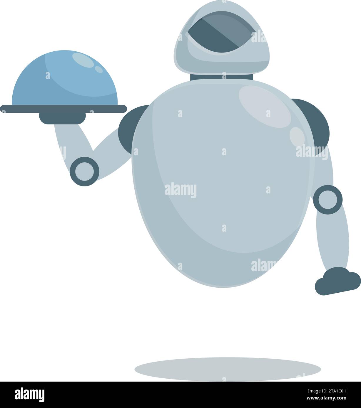 Fly android robot icon cartoon vector. Ai chef electronic. Serving ...