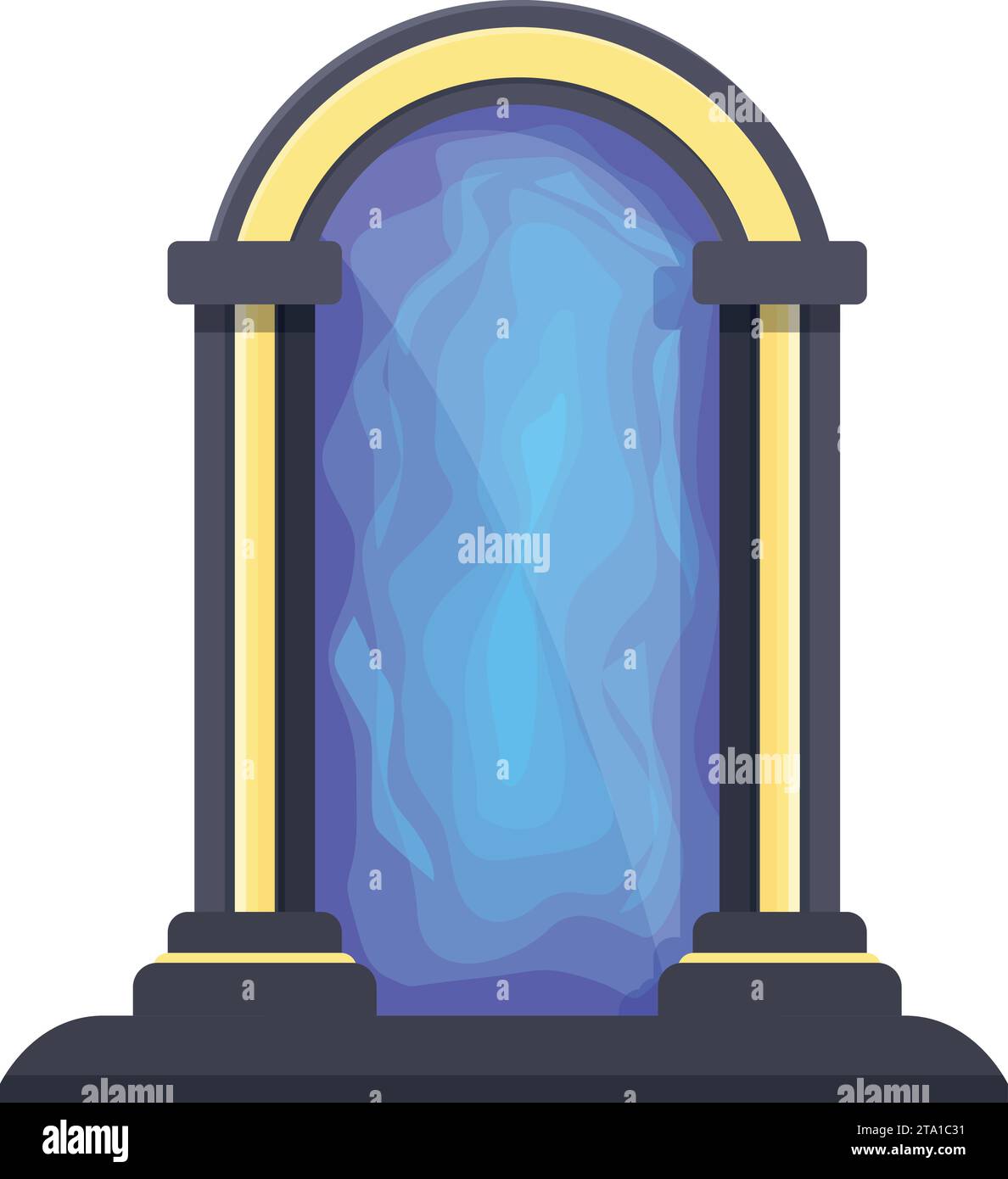 Arch gate portal icon cartoon vector. Neon time vortex. Magic game ...