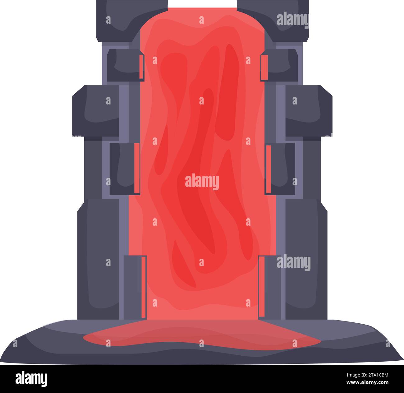 Red plasma portal icon cartoon vector. Energy desert. Fantasy future ...