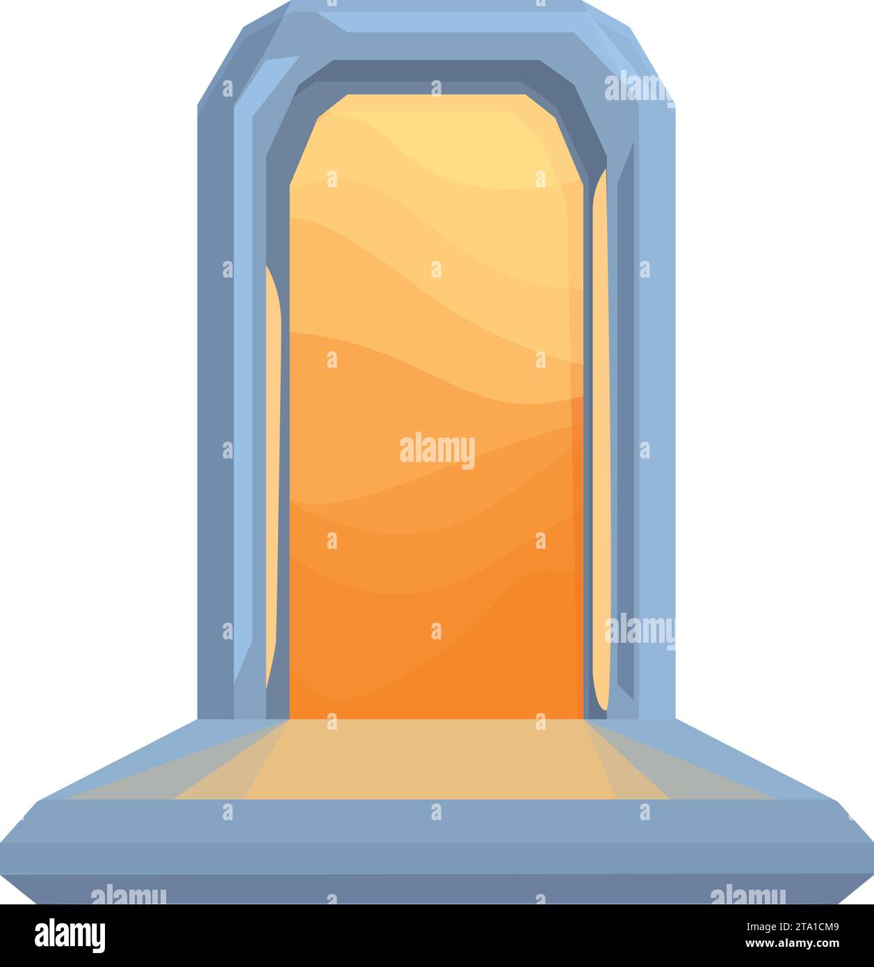 Golden game portal icon cartoon vector. Universe frame. Light neon ...