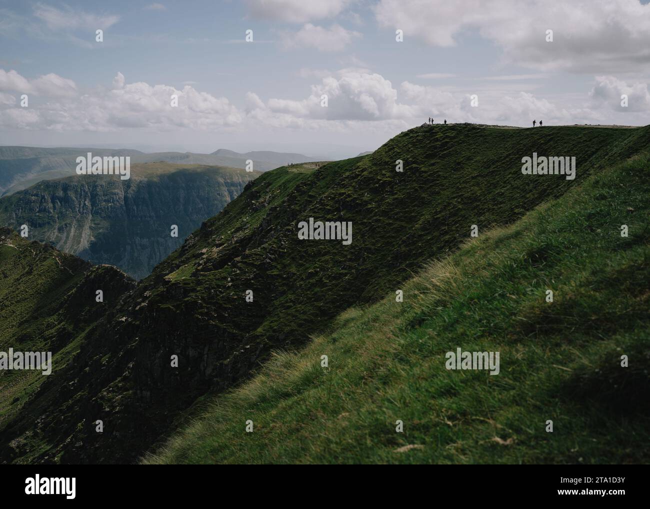 Helvellyn summit in the Lake District National Park, Cumbria Stock ...