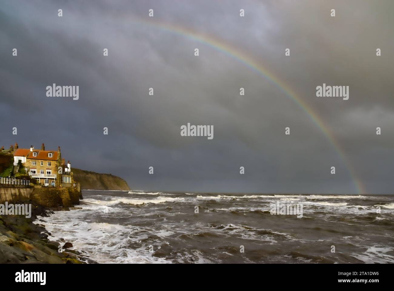 Rainbow, Robin Hood's Bay Stock Photo - Alamy