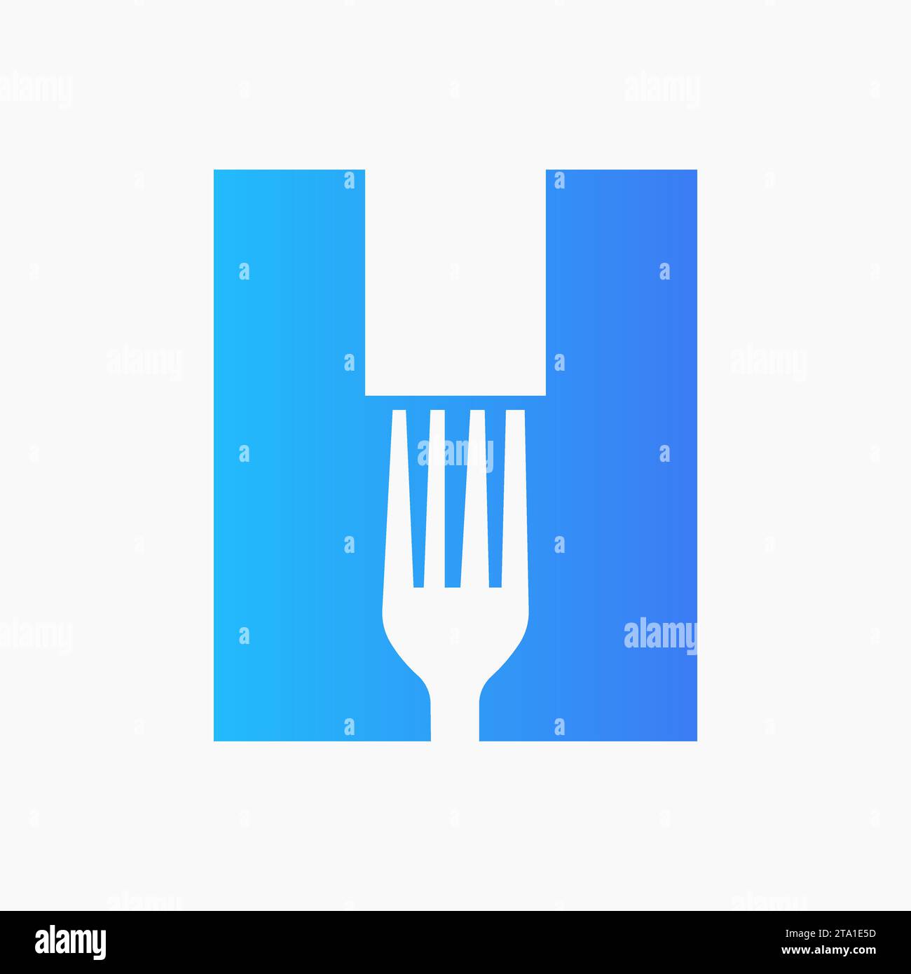 Fork Logo On Letter H With Kitchen and Restaurant Symbol Stock Vector ...