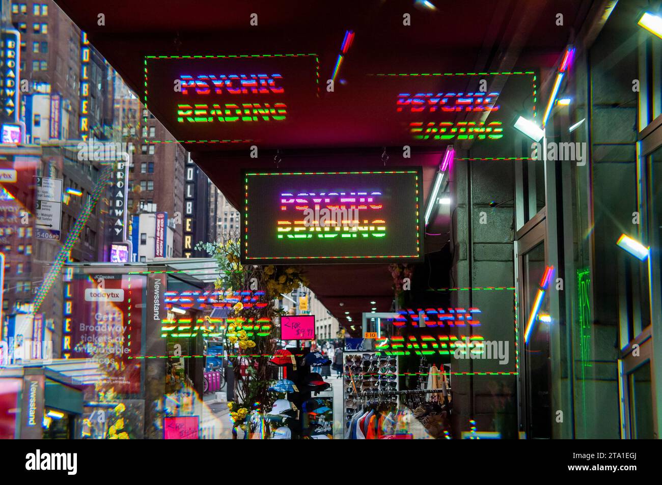 Advertising for a psychic on Midtown Manhattan in New York on Sunday ...