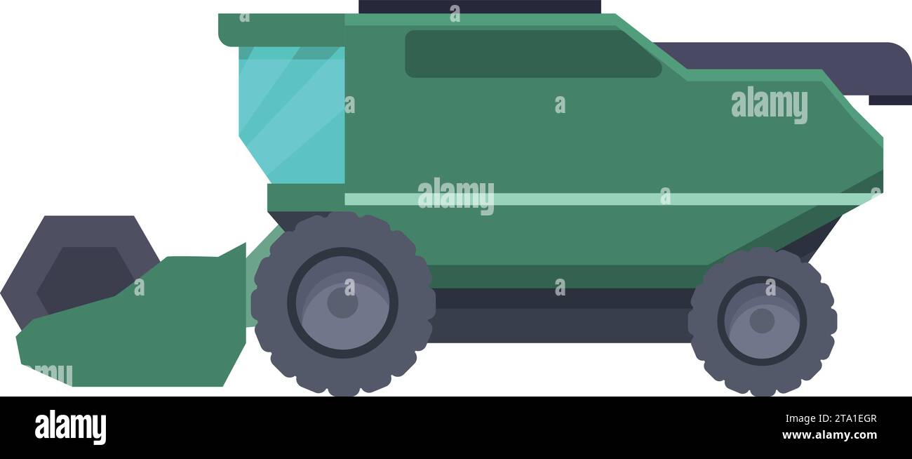 Combine harvester icon cartoon vector. Rural vehicle. Tractor field ...