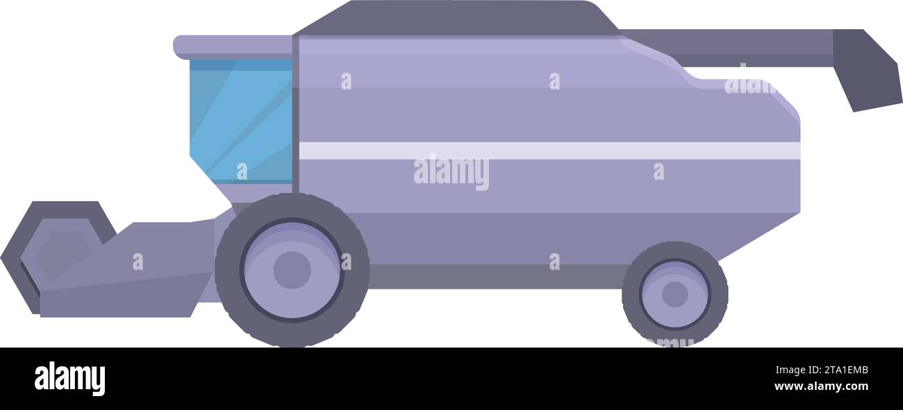 Combine harvester food icon cartoon vector. Farm machine. Heavy vehicle ...