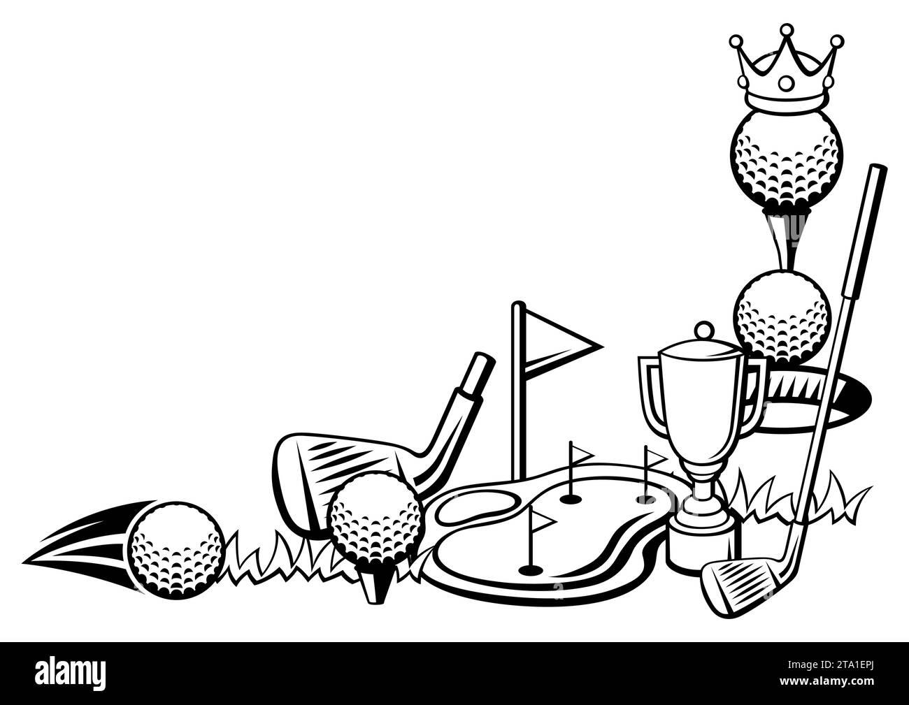 Background with golf items. Sport club illustration Stock Vector Image ...