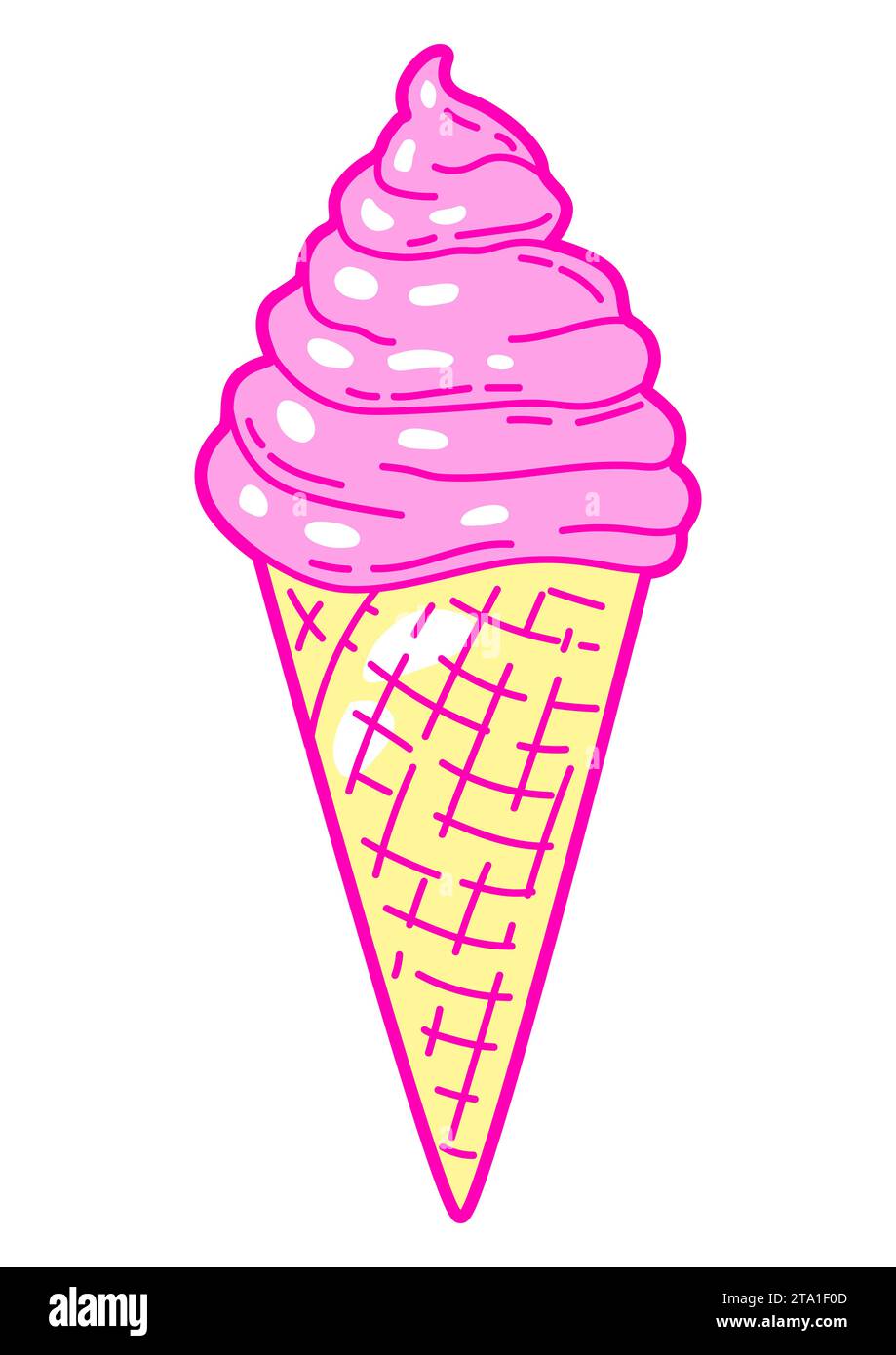 Illustration of ice cream. Colorful cute icon. Creative symbol in ...