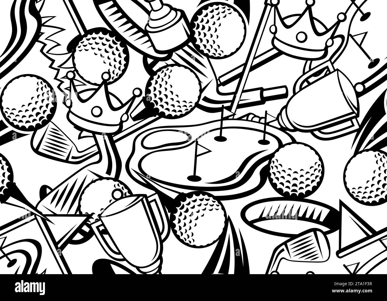 Pattern with golf items. Sport club illustration Stock Vector Image ...