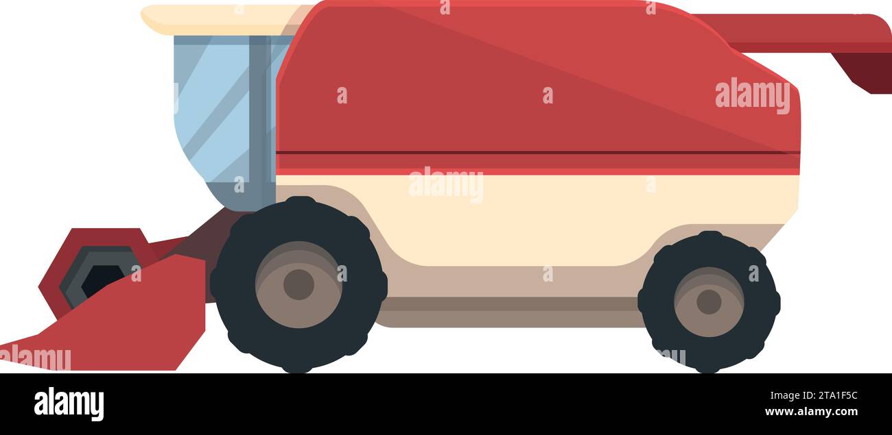 Rural combine harvester icon cartoon vector. Farm vehicle. Heavy ...