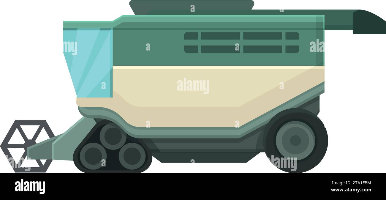 Combine harvester equipment icon cartoon vector. Rural field. Transport ...