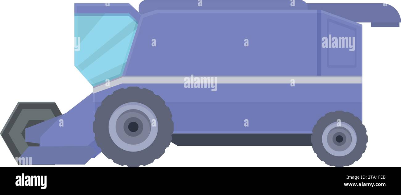 Combine harvester machine icon cartoon vector. Farm vehicle. Heavy ...