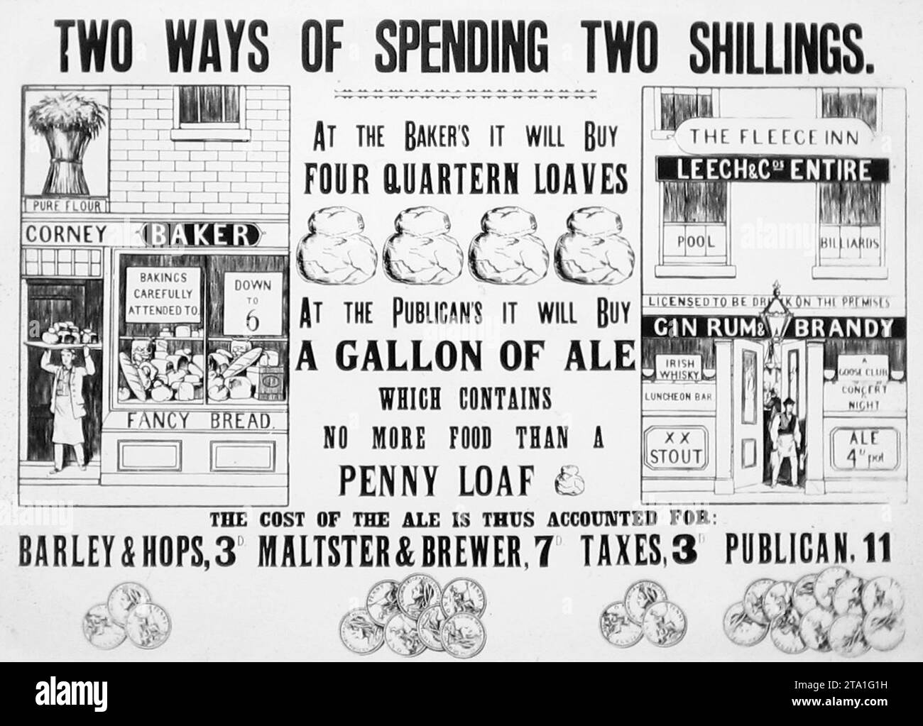 Temperance message. Victorian period Stock Photo - Alamy