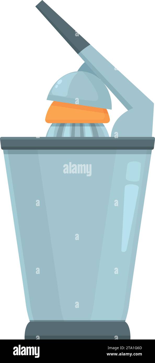Orange handle juicer icon cartoon vector. Home kitchen appliance ...