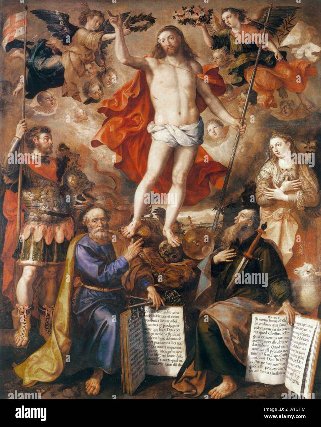 Christ Triumphant over Death and Sin 1590 by Marten De Vos Stock Photo ...