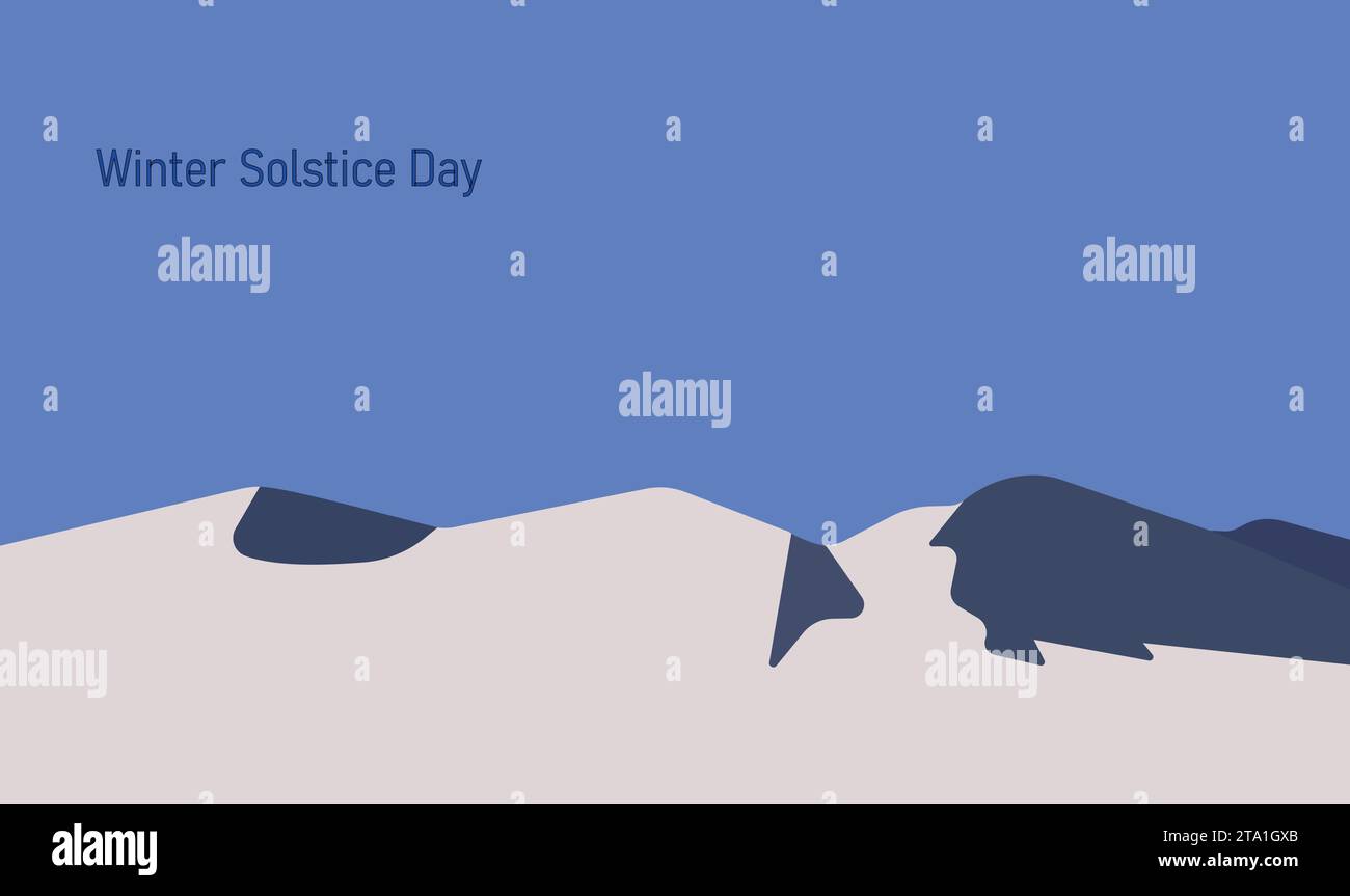 Vector illustration of The longest night in the year. Winter solstice ...