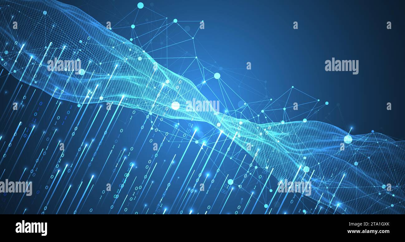 Big Data. Abstract digital futuristic wireframe vector illustration on ...