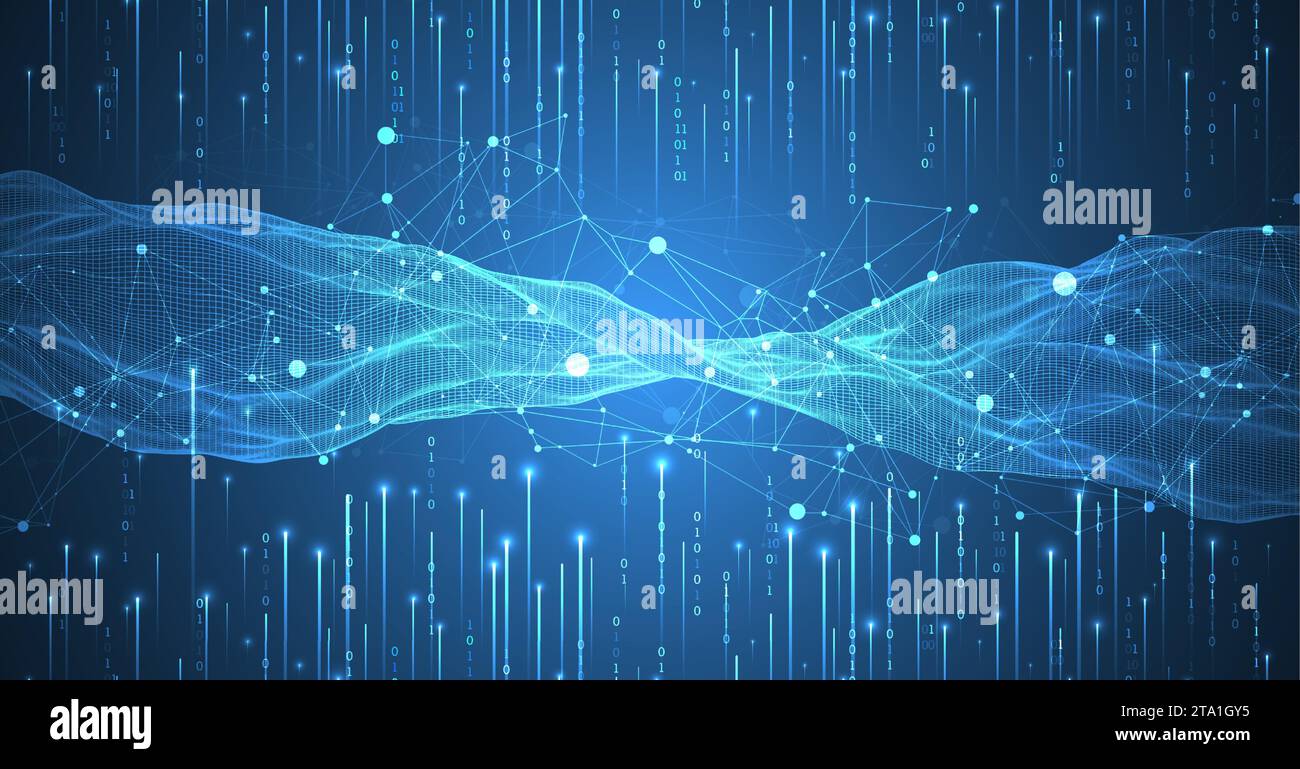 Big Data. Abstract digital futuristic wireframe vector illustration on ...
