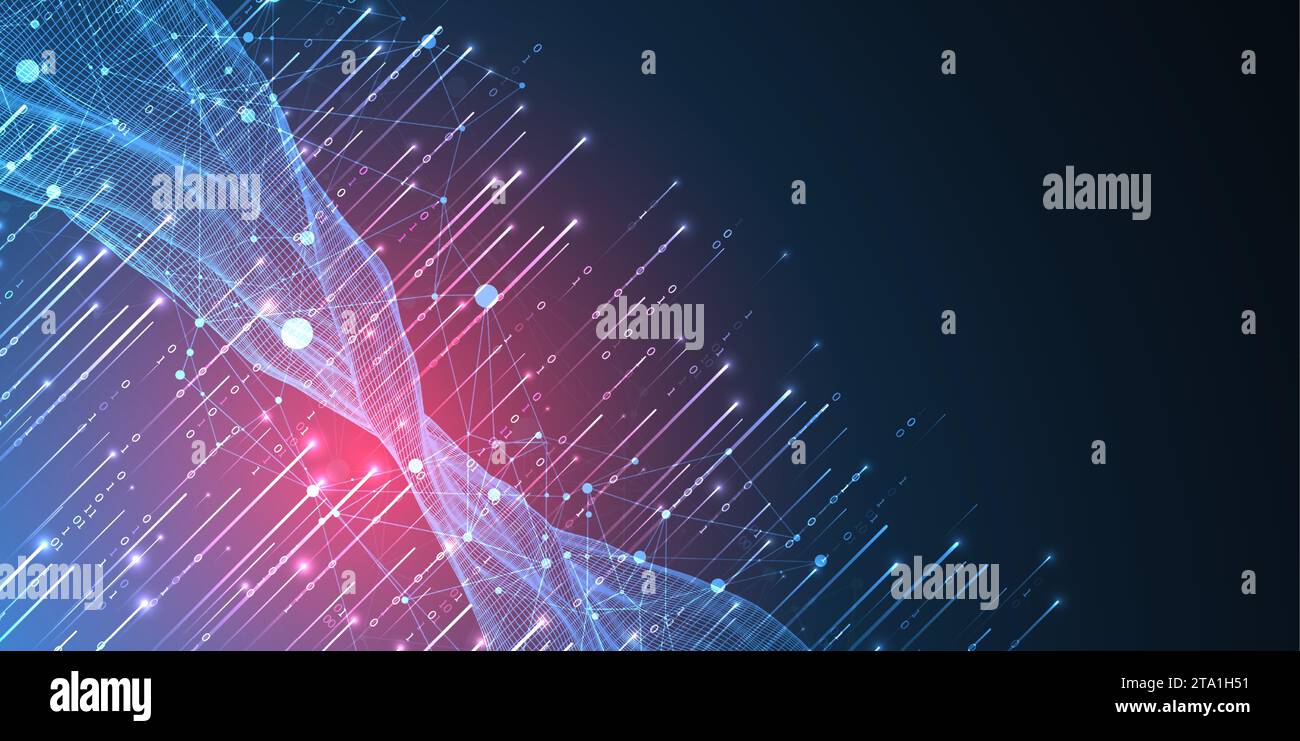 Big Data. Abstract digital futuristic wireframe vector illustration on ...