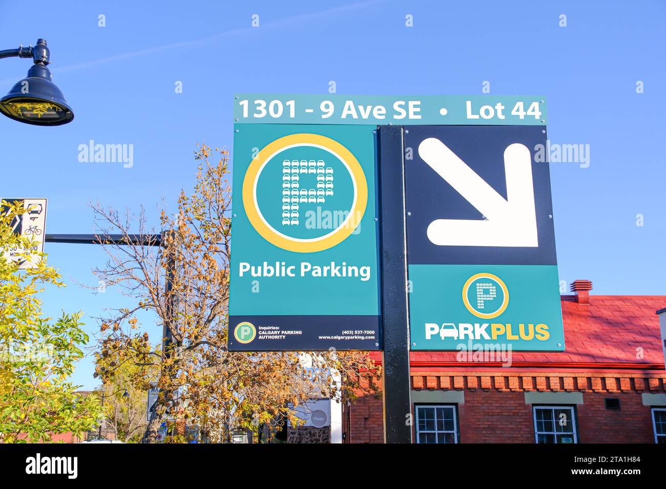 October 15 2022 - Calgary Alberta Canada - Parkplus sign for parking ...