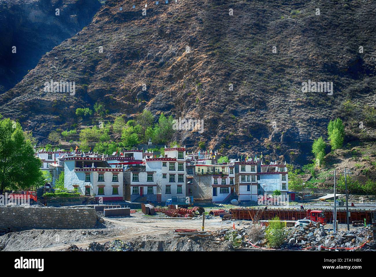 Danba County, Sichuan Province China. Zhonglu Township, Architectural ...