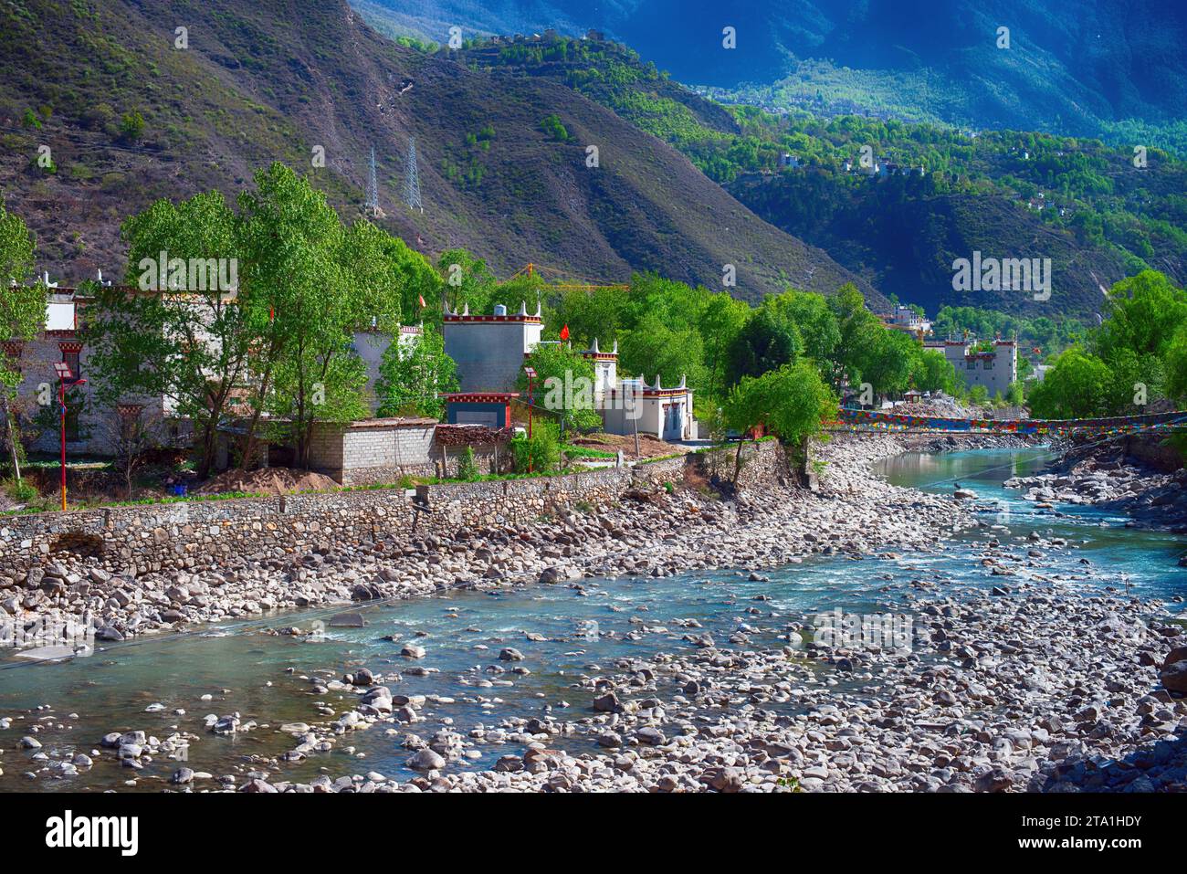 Danba County, Sichuan Province China. Zhonglu Township, Architectural ...