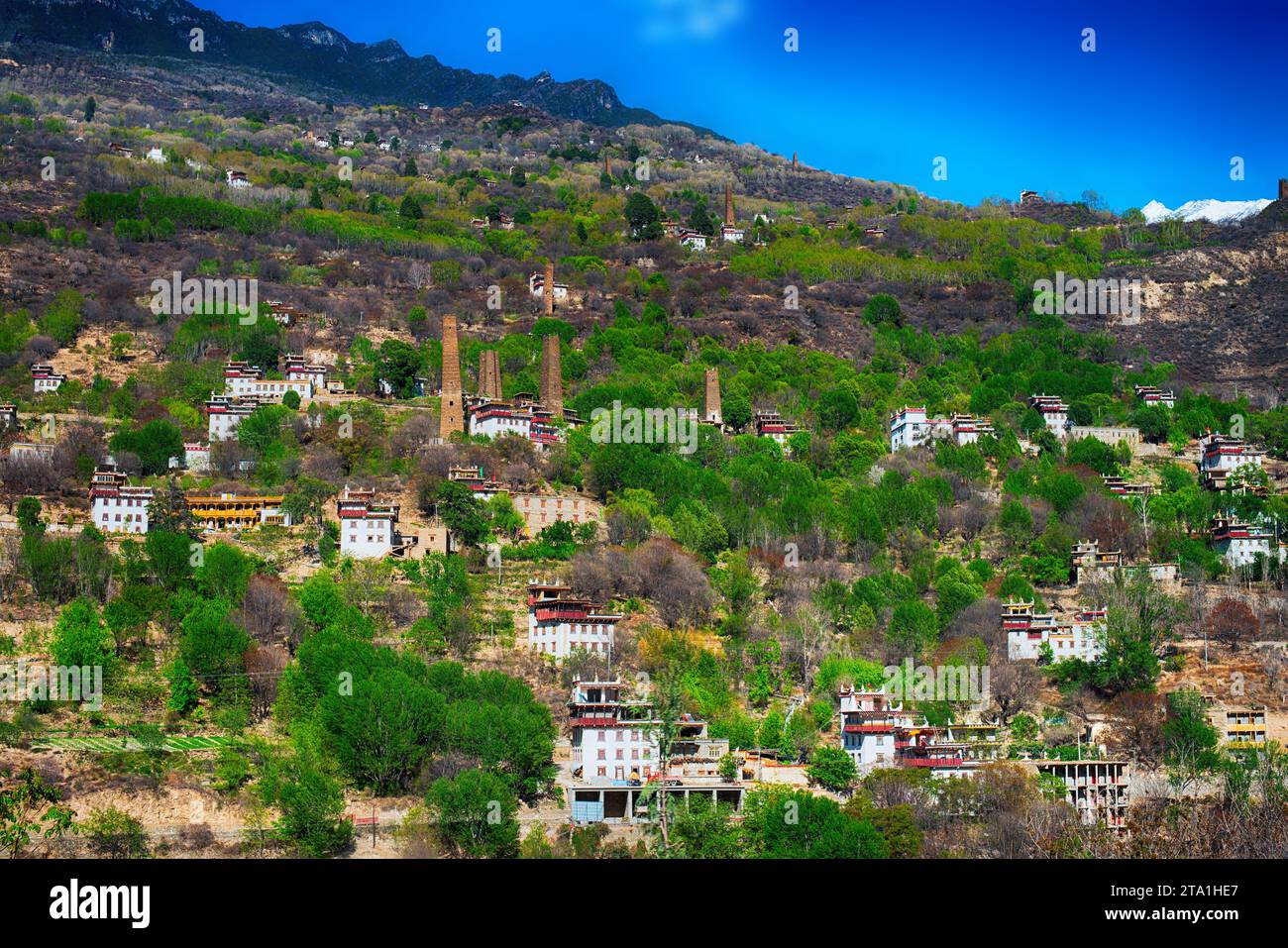 Danba County, Sichuan Province China. Zhonglu Township, Architectural ...