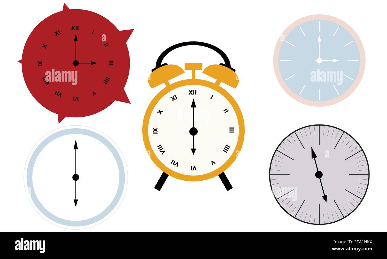 Minimal clock design Stock Vector Images - Alamy