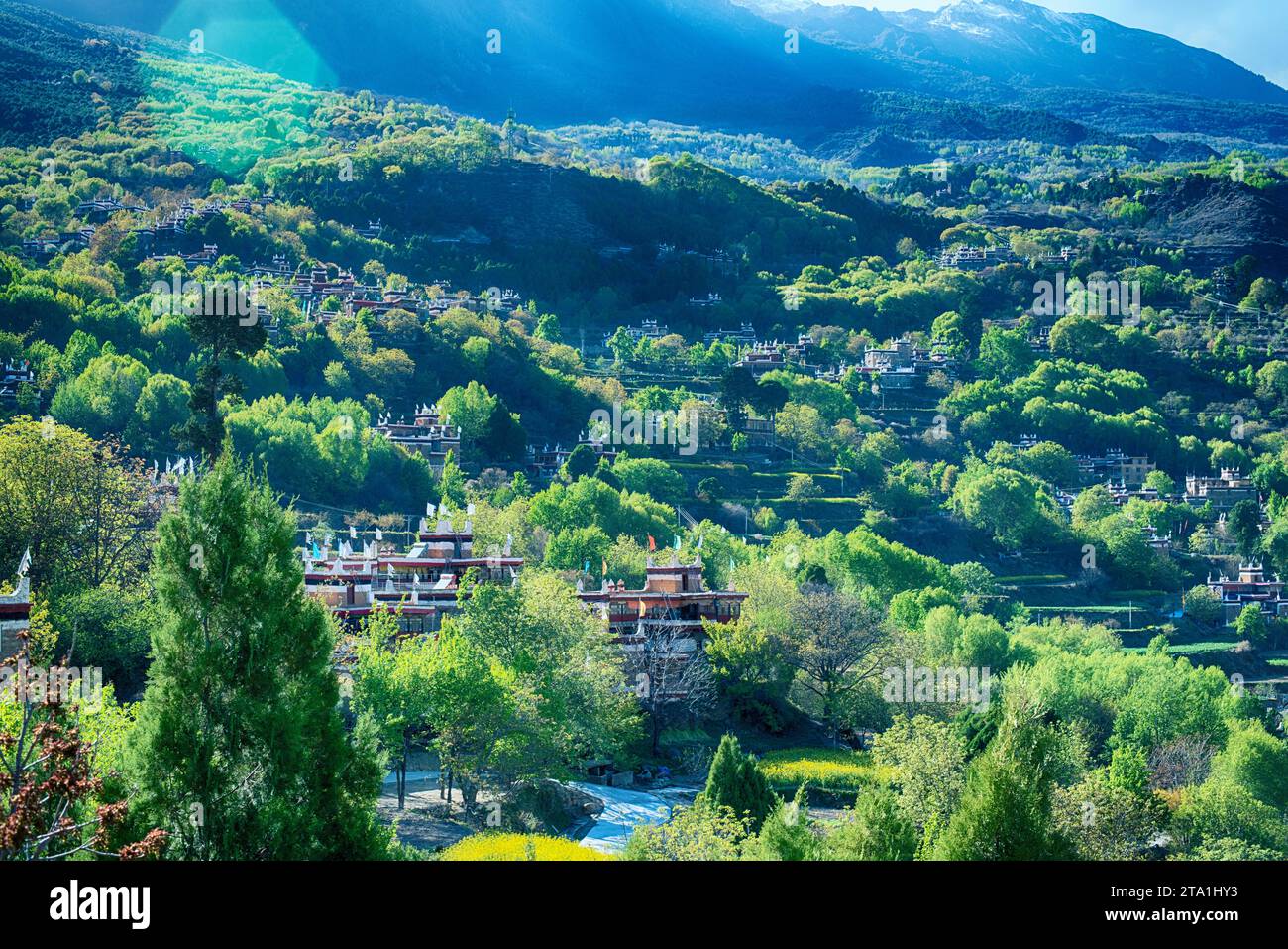 Danba County, Sichuan Province China. Zhonglu Township, Architectural ...
