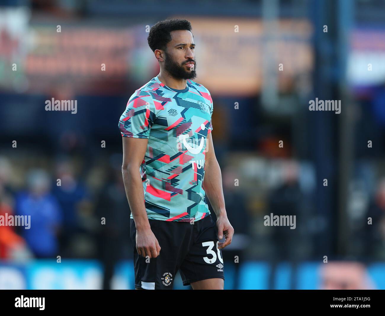Andros Townsend of Luton Town warms up. - Luton Town v Crystal Palace ...