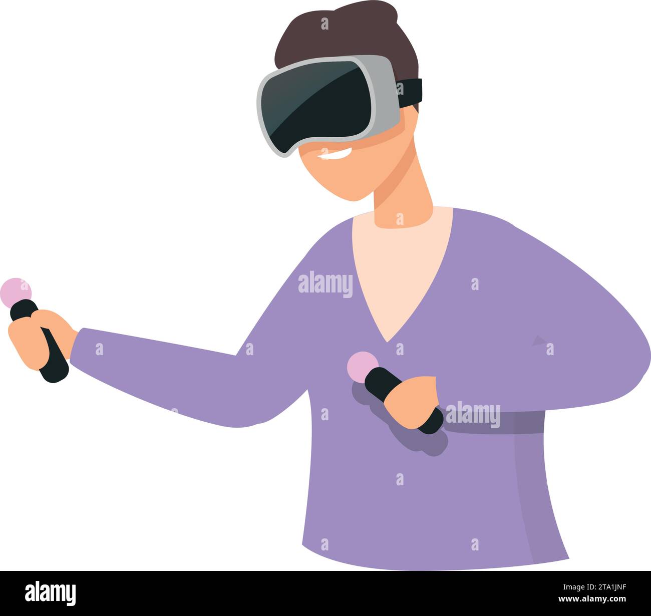 Boy 3d play online icon cartoon vector. Vr headset. Augmented reality ...