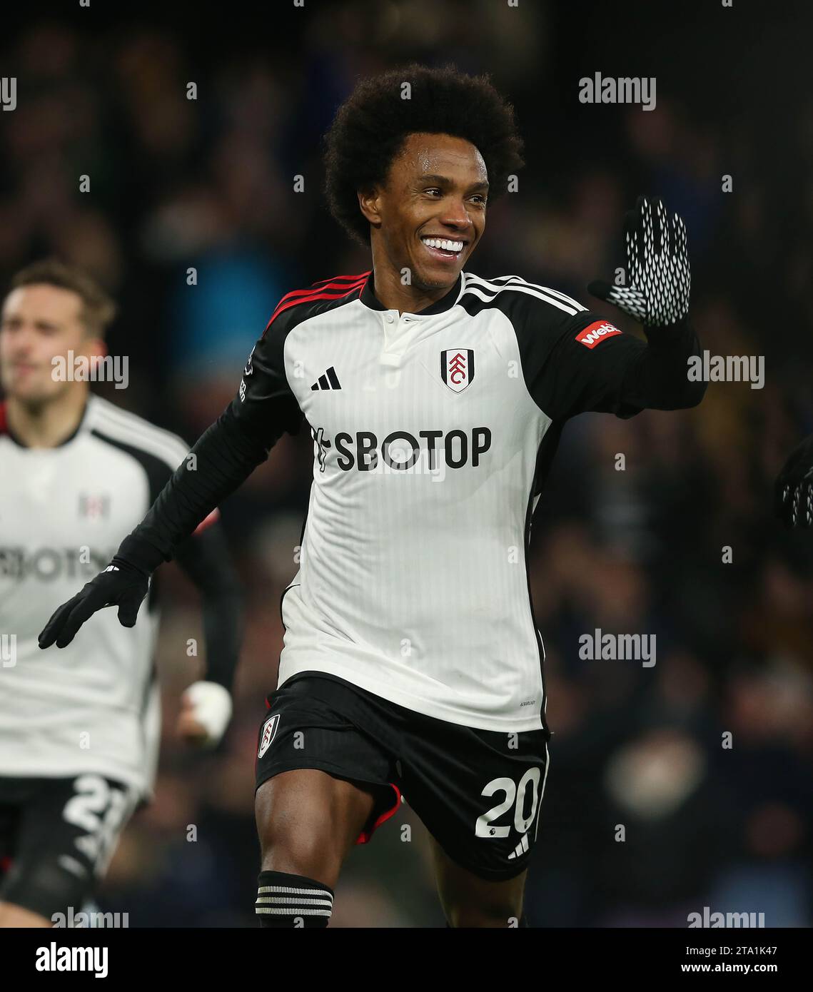 GOAL 2-1, Willian of Fulham goal celebration after scoring a penalty ...