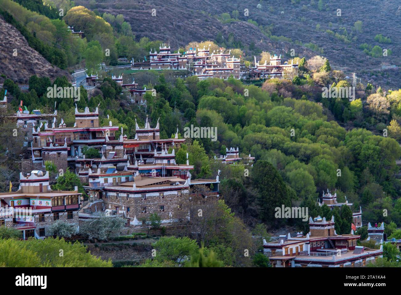 Danba County, Sichuan Province China. Zhonglu Township, Architectural ...