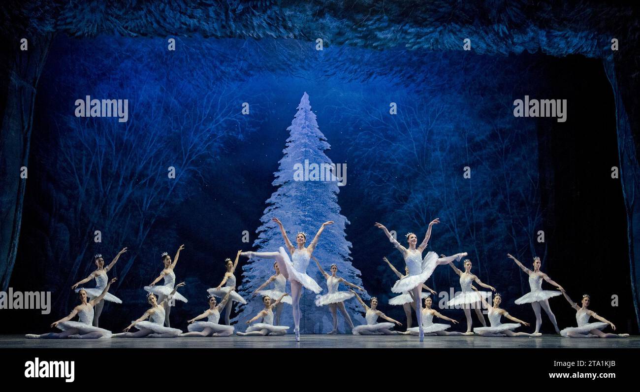 the corps de ballet in THE NUTCRACKER presented by English National ...