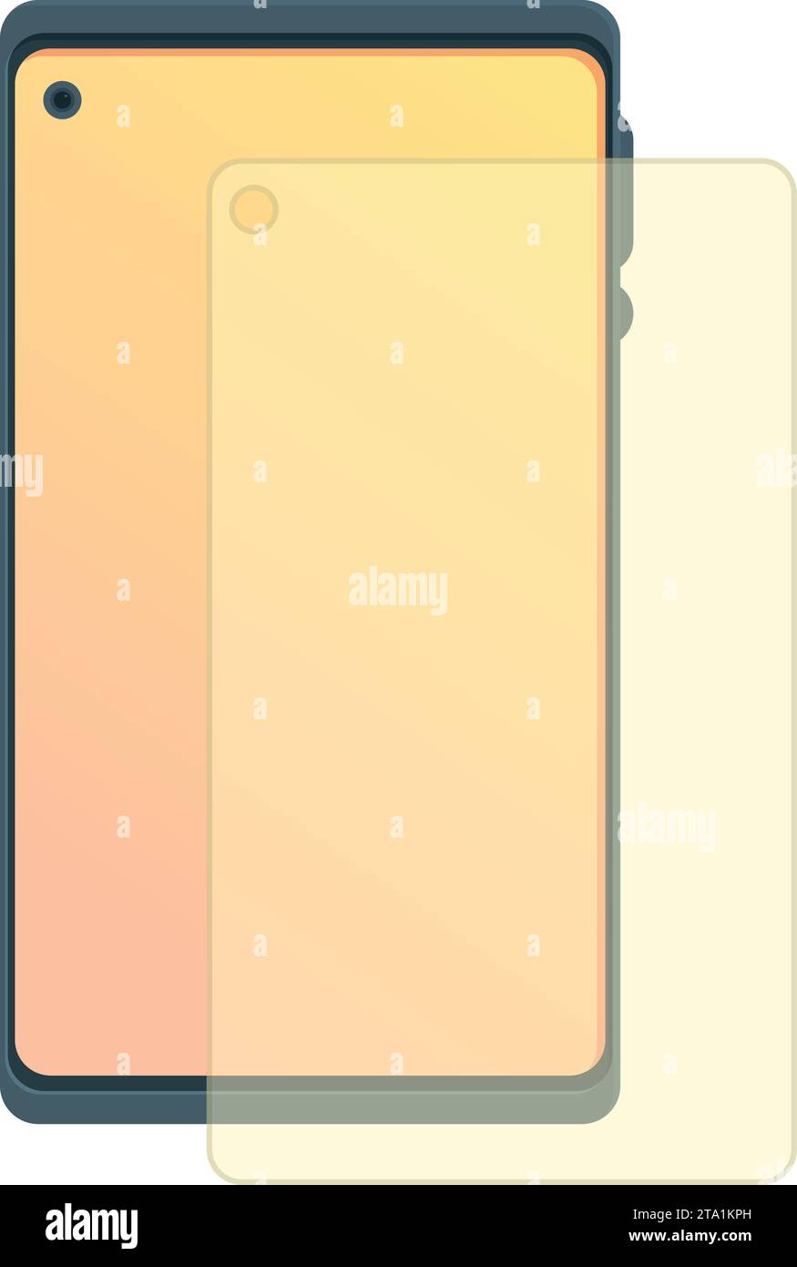 Protective glass icon cartoon vector. Mobile safety. Hand case security ...