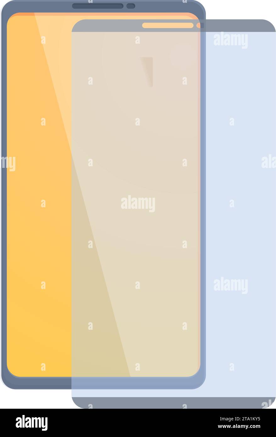 Cell protect glass icon cartoon vector. Mobile case protection. Film ...