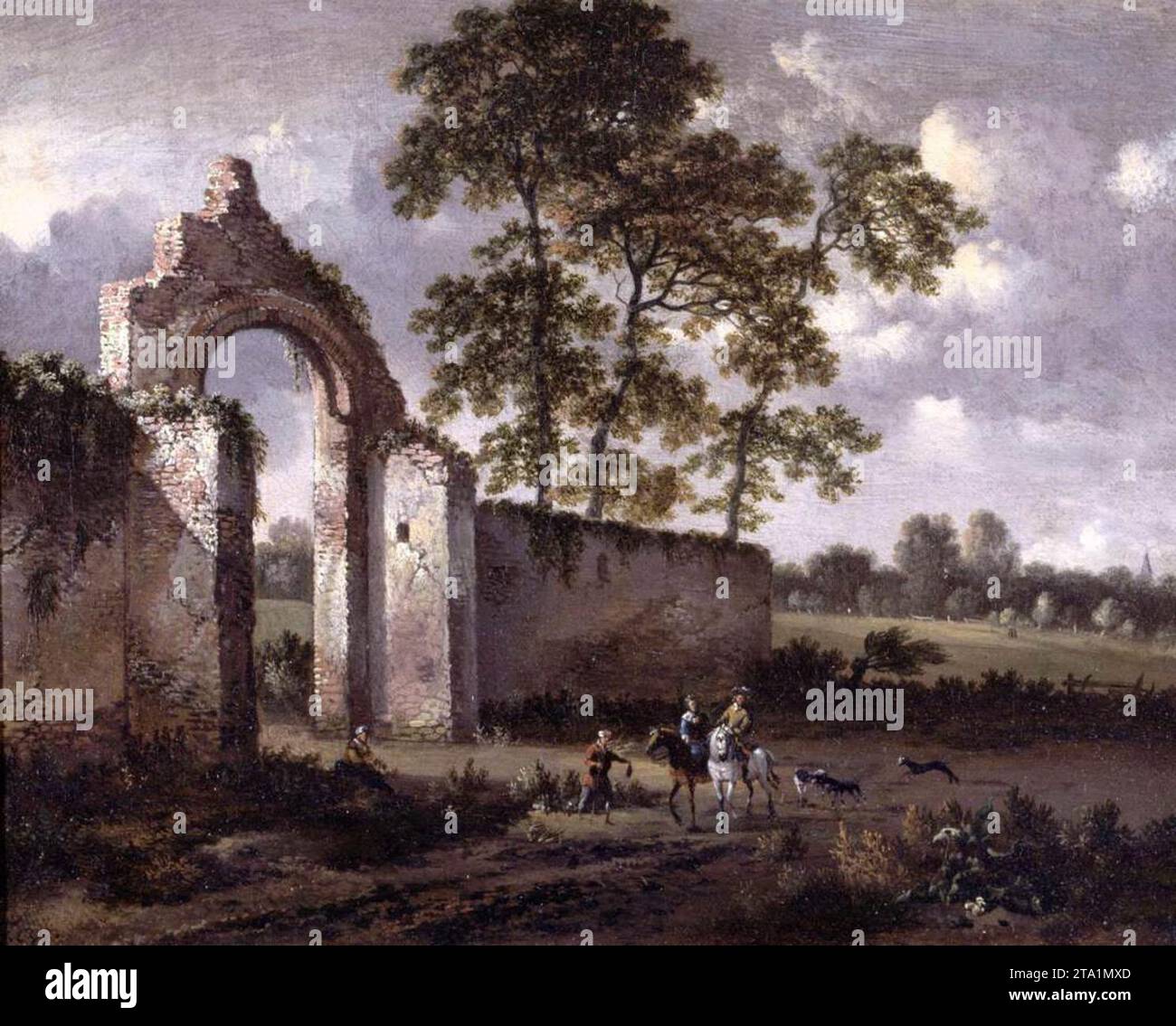 Landscape with a Ruined Archway - by Jan Wynants Stock Photo - Alamy