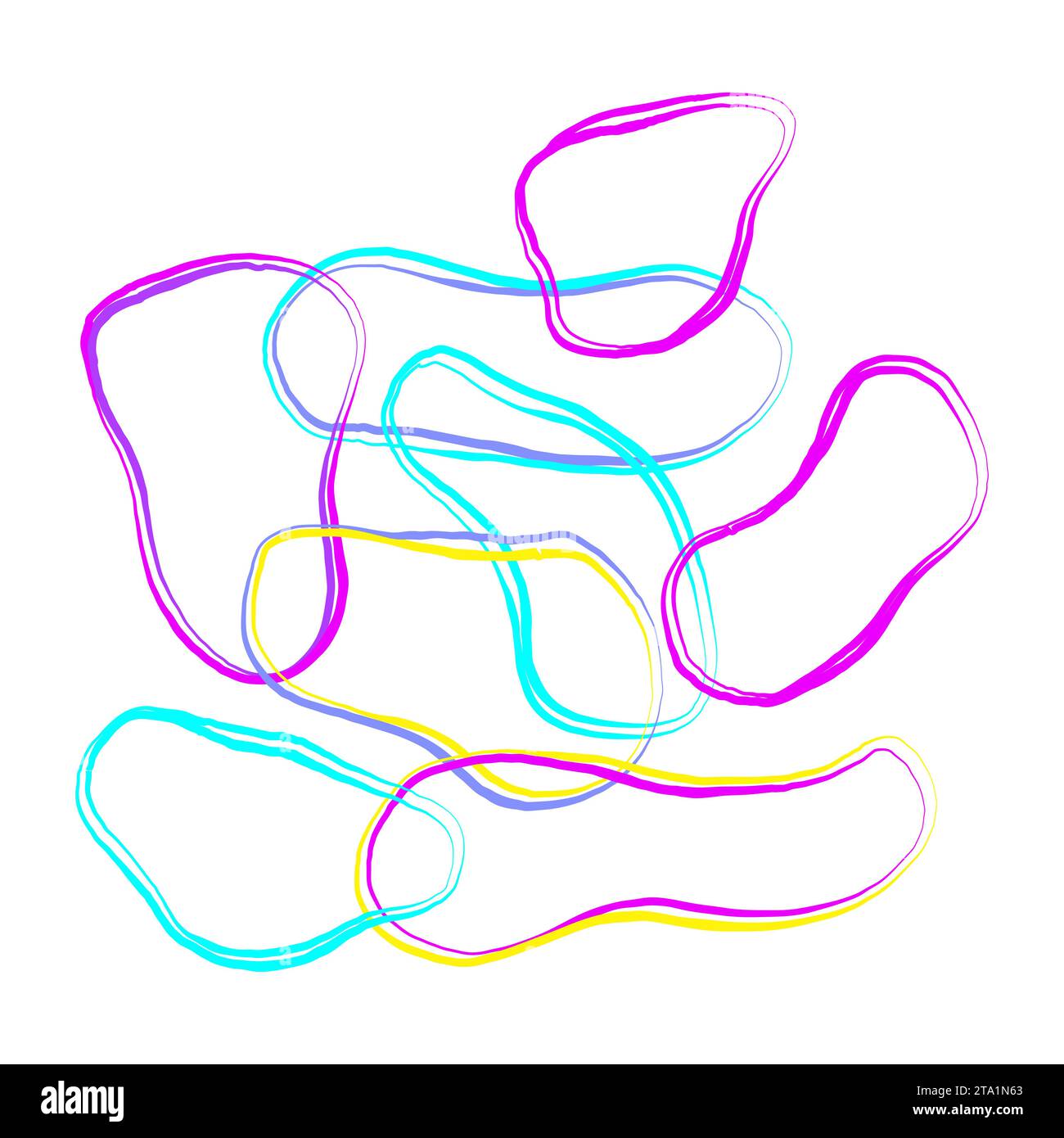 Doodle Vector Composition poster in Vibrant, saturated neon colors ...