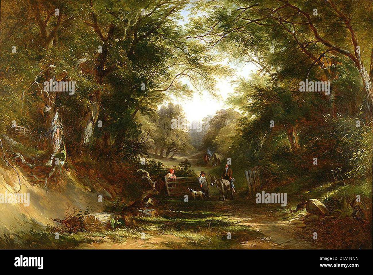 A Shady Lane 1856 by Edward Charles Williams Stock Photo - Alamy